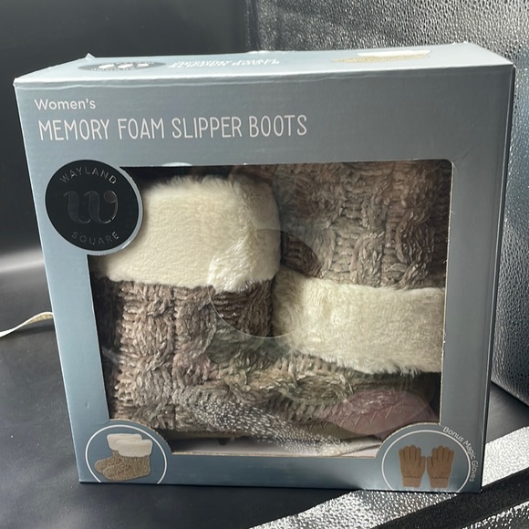 Shoes | Wayland Square Womans Memory Foam Slipper Boots With Gloves ...